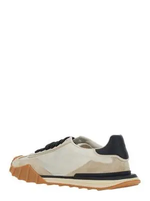 Dolce & Gabbana Dg Suede And Mesh Low Top Sneakers - Black