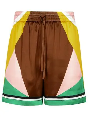 Casablanca Geometric Silk Bermuda Shorts - Multicolor