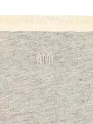 AMI Paris Short Sleeve T-shirt With Knitted Patch