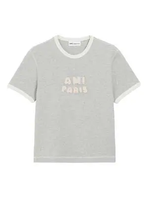 AMI Paris Short Sleeve T-shirt With Knitted Patch