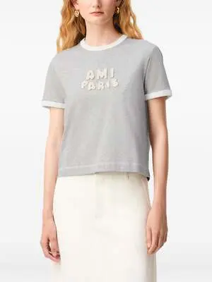 AMI Paris Short Sleeve T-shirt With Knitted Patch