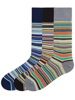 Paul Smith 3-pack Striped Crew Socks - Multicolor