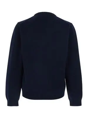 Gucci Wool Crew Neck Sweater With Logo Embroidery