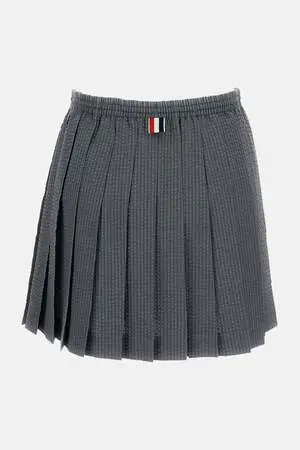 Thom Browne Pleated Seersucker Skirt - Multicolor