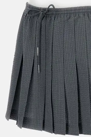 Thom Browne Pleated Seersucker Skirt - Multicolor