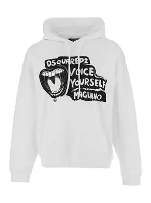 Dsquared2 X Magliano Cotton Hoodie With Maxi Print - Multicolor