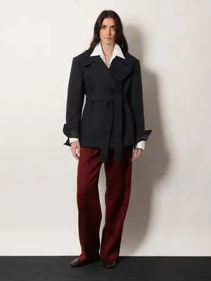 Dries Van Noten Wide Leg Wool Trousers - Multicolor
