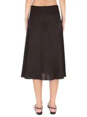 Fendi Ff Monogram Silk Midi Skirt - Brown