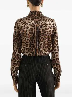 Dolce & Gabbana Leopard Print Silk Shirt - Multicolor