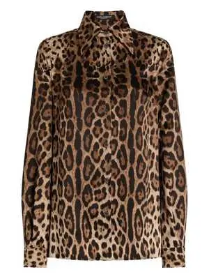 Dolce & Gabbana Leopard Print Silk Shirt - Multicolor