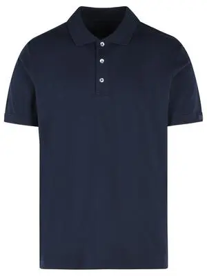 FAY Navy Cotton Polo Shirt - Blue