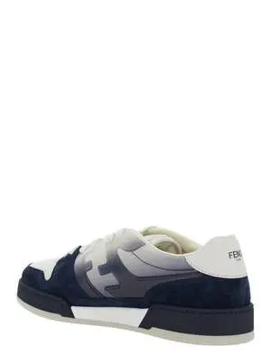Fendi Low Top Suede Sneakers With Ff Logo Detail