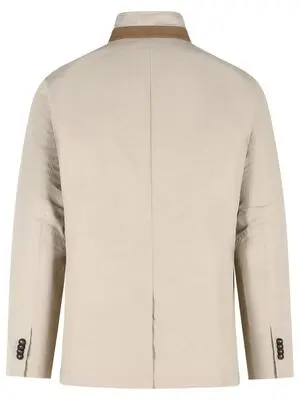 FAY Beige Cotton And Nylon Faille Jacket - Cream