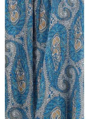 Etro Pleated Band Collar Shirt With Paisley Print - Multicolor