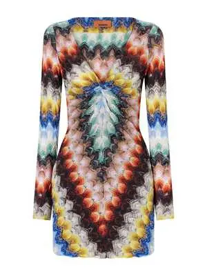Missoni Metallic Crochet Mini Dress - Multicolor