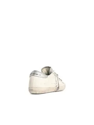 GOLDEN GOOSE Superstar Classic White Leather Sneakers - Silver