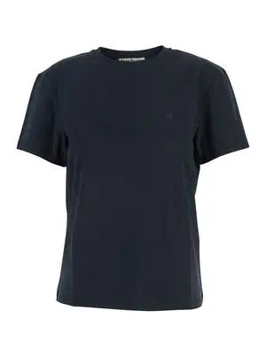 Acne Studios Cotton T-shirt With Logo Patch - Black