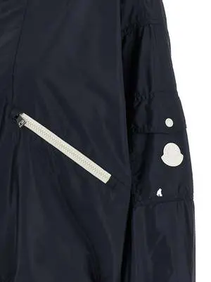 Moncler Marmacy Jacket With Hooded Stand Collar And Zip Closure - Blue
