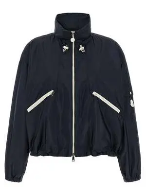Moncler Moncler Marmacy Jacket With Hooded Stand Collar And Zip Closure Blue