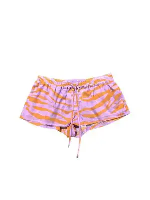 Attico The Attico Zebra Print Cotton Shorts Multicolor