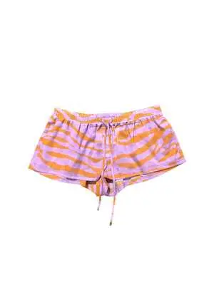 Attico Zebra Print Cotton Shorts - Multicolor