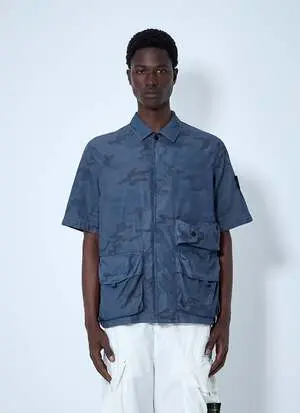 Stone Island Short-sleeve Overshirt With Flap Pockets