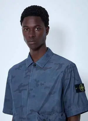 Stone Island Short-sleeve Overshirt With Flap Pockets