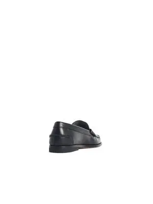 TOD'S Calf Leather Loafers With Metal 't Timeless' Accessory