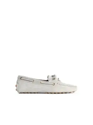 TOD'S TOD'S Grey Suede Gommino Boat Loafers Gray