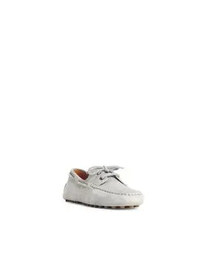TOD'S Grey Suede Gommino Boat Loafers - Gray