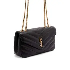 Saint Laurent Quilted Lambskin Shoulder Bag - Black