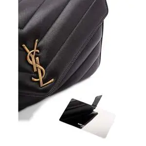 Saint Laurent Quilted Lambskin Shoulder Bag - Black