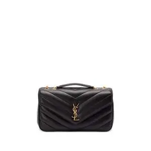 Saint Laurent Quilted Lambskin Shoulder Bag - Black