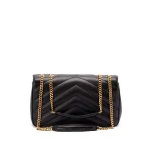 Saint Laurent Quilted Lambskin Shoulder Bag - Black
