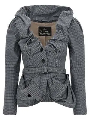 VIVIENNE WESTWOOD Kendall Single-breasted Checked Blazer - Gray