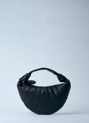 LEMAIRE LEMAIRE Mini Fortune Croissant Handbag In Smooth Leather Black