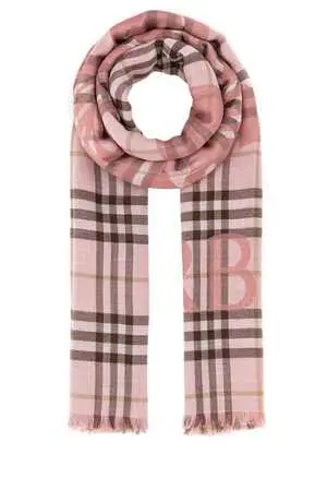 Burberry Embroidered Wool Blend Scarf - Multicolor