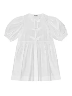 GANNI Recycled Cotton Poplin Mini Dress - White