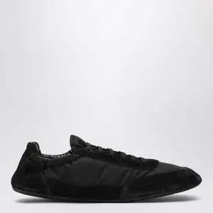 Prada Re-nylon And Vintage Effect Suede Sneakers - Black
