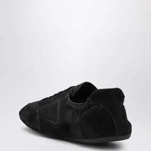 Prada Re-nylon And Vintage Effect Suede Sneakers - Black