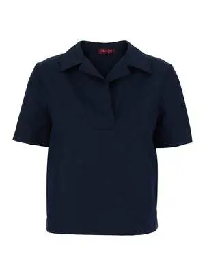 GUCCI GUCCI Cotton Blend Blouse With Wide Collar And V-Neck