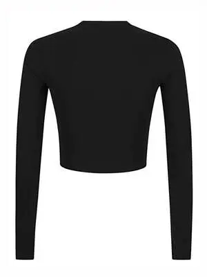 JIL SANDER Cropped Top With Logo - Black
