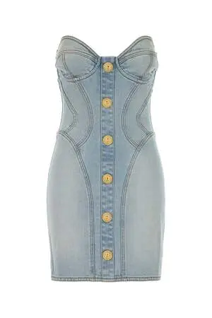Balmain Denim Corset Dress - Multicolor