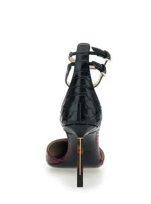 TOM FORD Leather Pumps With Stiletto Heel And Ankle Strap - Multicolor