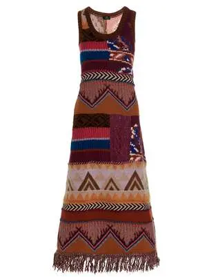 ETRO ETRO Multicolor Knit Maxi Dress With Fringe