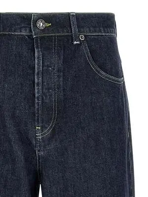 Marni Logo Embroidery Wide Leg Jeans