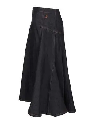 Jacquemus Mid-rise Godet Denim Skirt - Blue