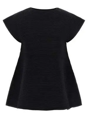Issey Miyake Corrugated Knit Dress - Black