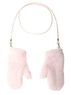 Max Mara Camel And Pink Silk Ombrato Mittens - Multicolor