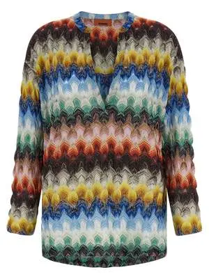 Missoni Knitted Blouse With Lace Raschel Detail